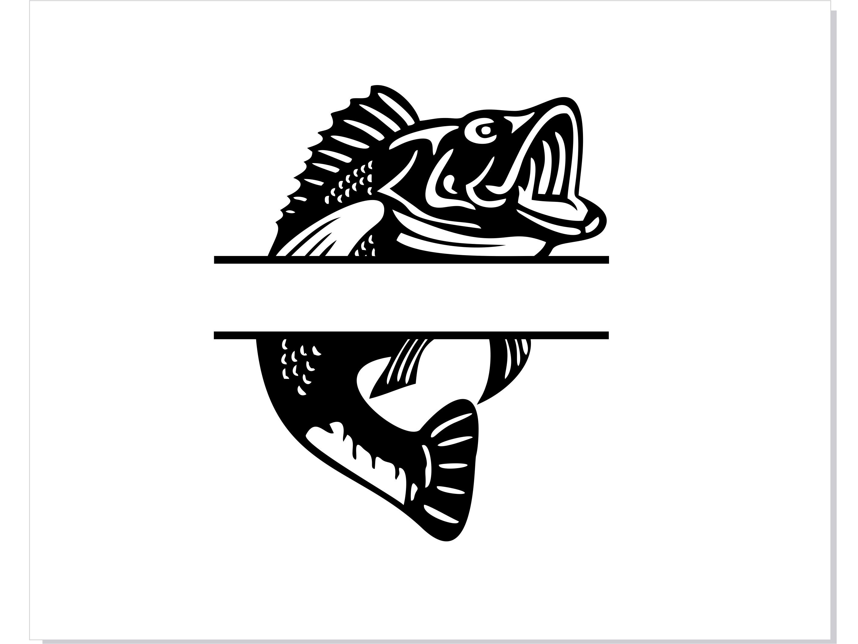 Bass Fish Monogram Fish Hook Font Bass Fish Svg Fish Hook - Etsy