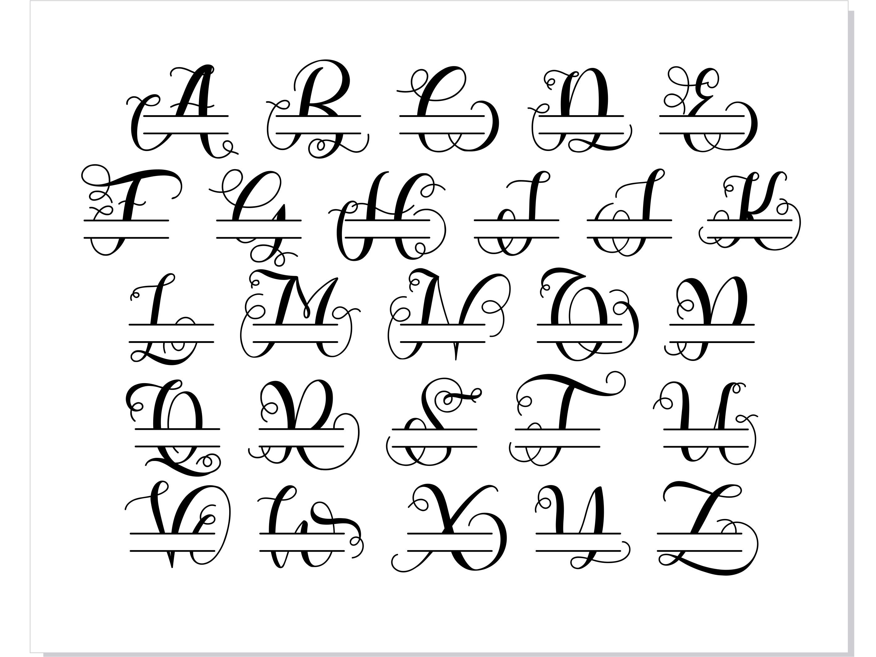 Monogram SVG Bundle TTF 6 Monogram Font Alphabets Svg / - Etsy