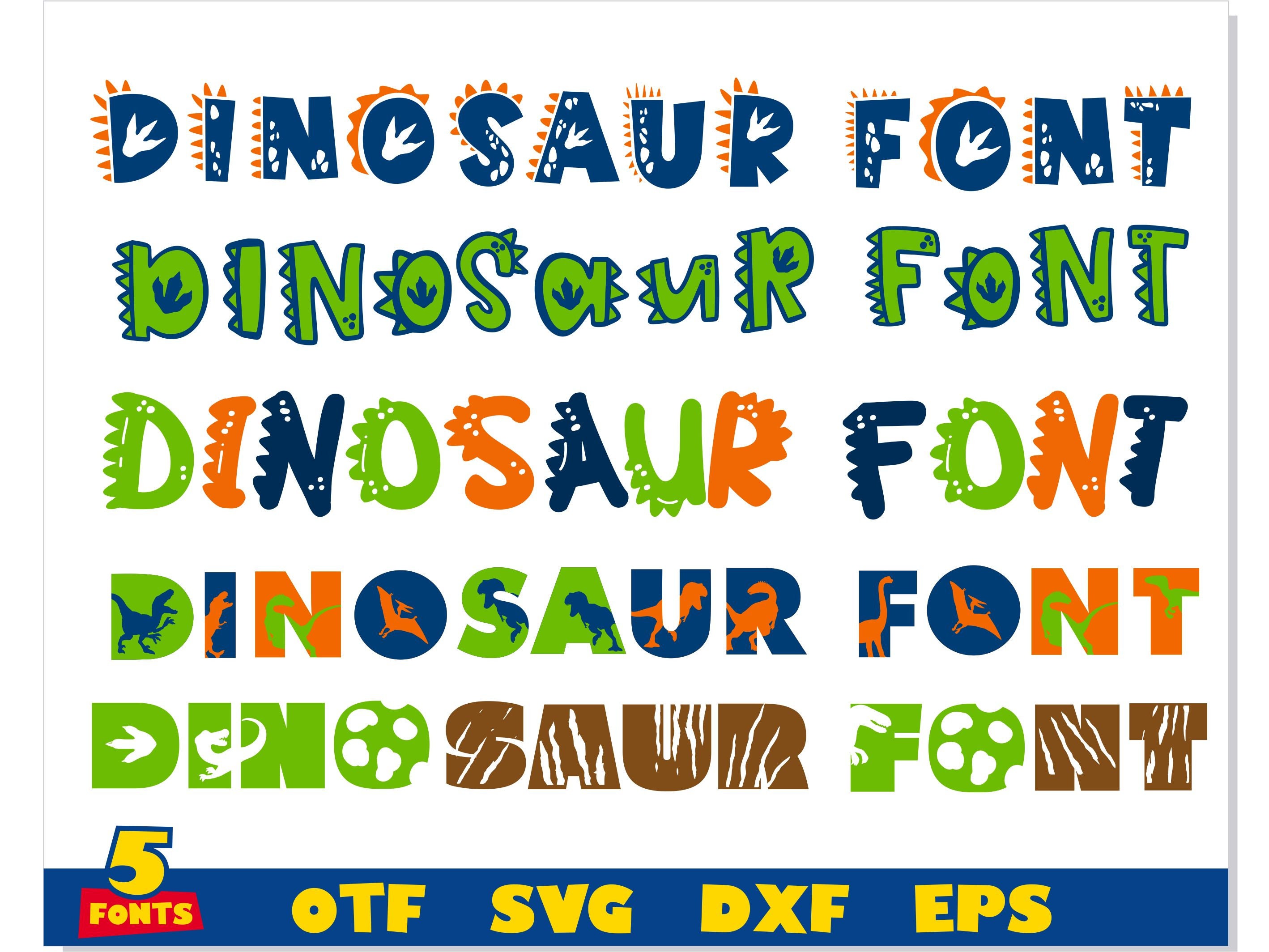 Dinosaur Font Bundle Dinosaur Font Svg Dinosaur Font Otf - Etsy Australia