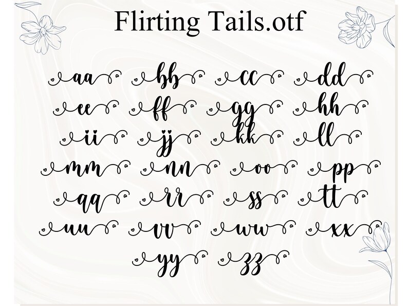 Font With Tails Otf Font With Hearts Svg Valentines Day Font - Etsy