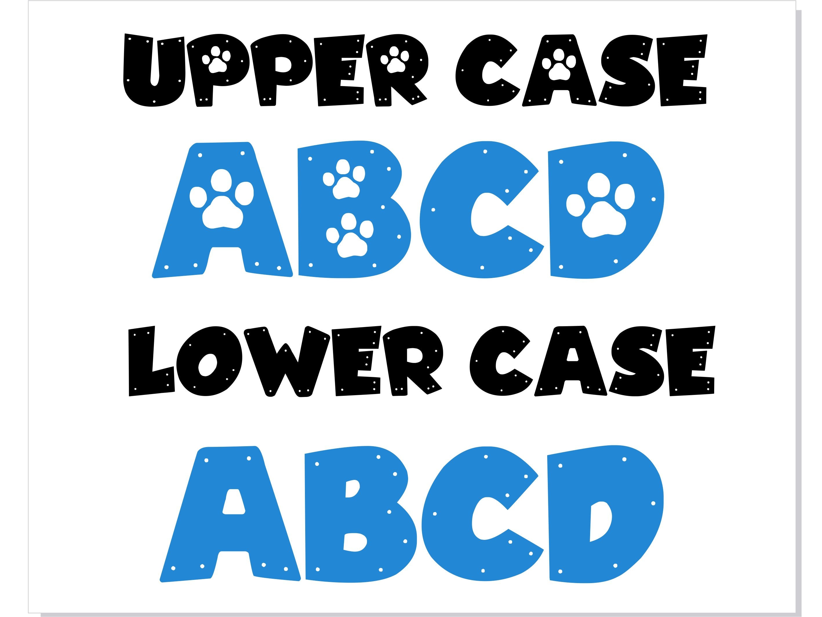 Paw Font OTF Paw Font Svg Dog Font Svg Dog Letters Svg - Etsy Canada