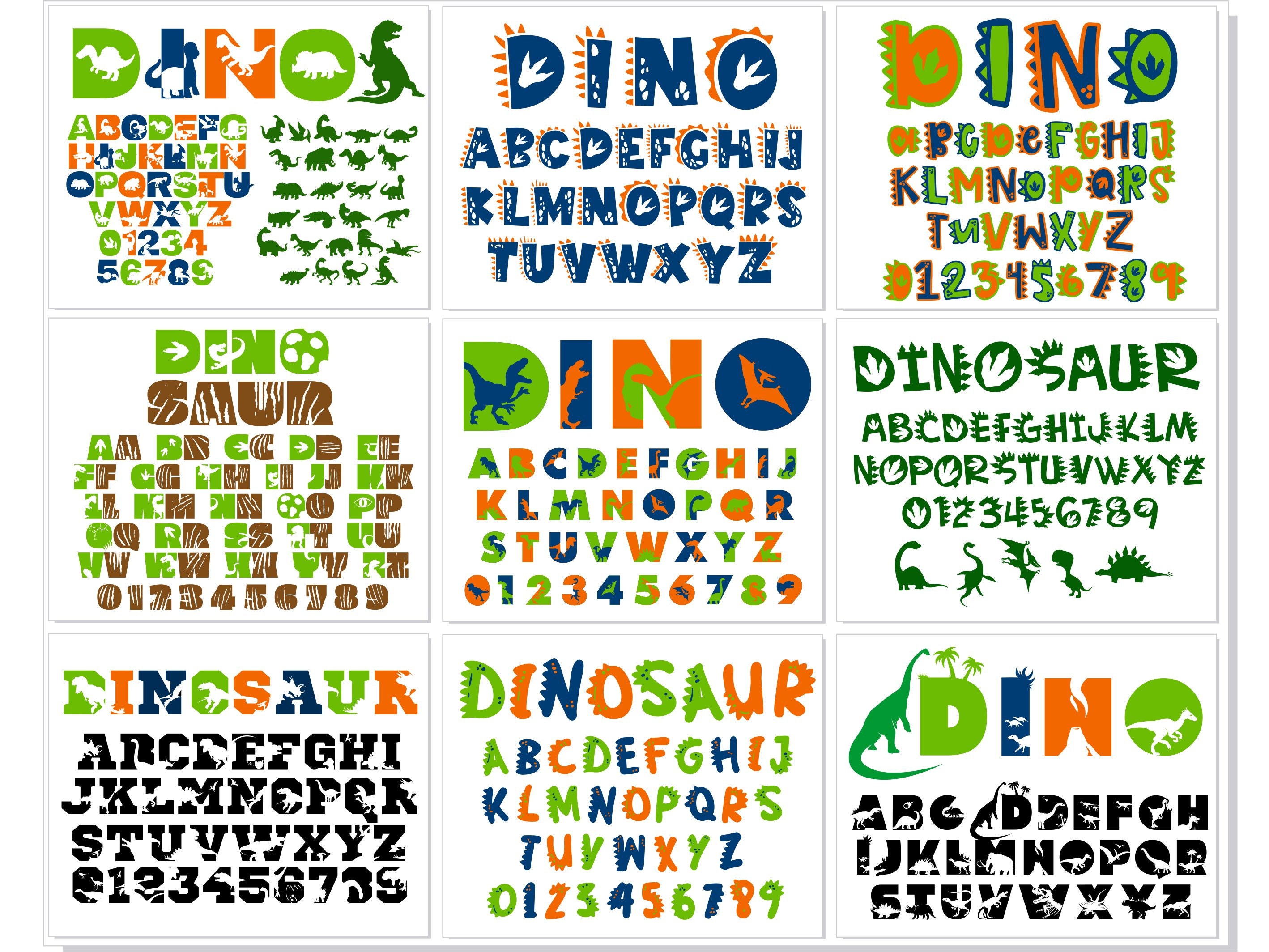 Dinosaur Bundle Dinosaur Font Svg Dinosaur Font Otf - Etsy