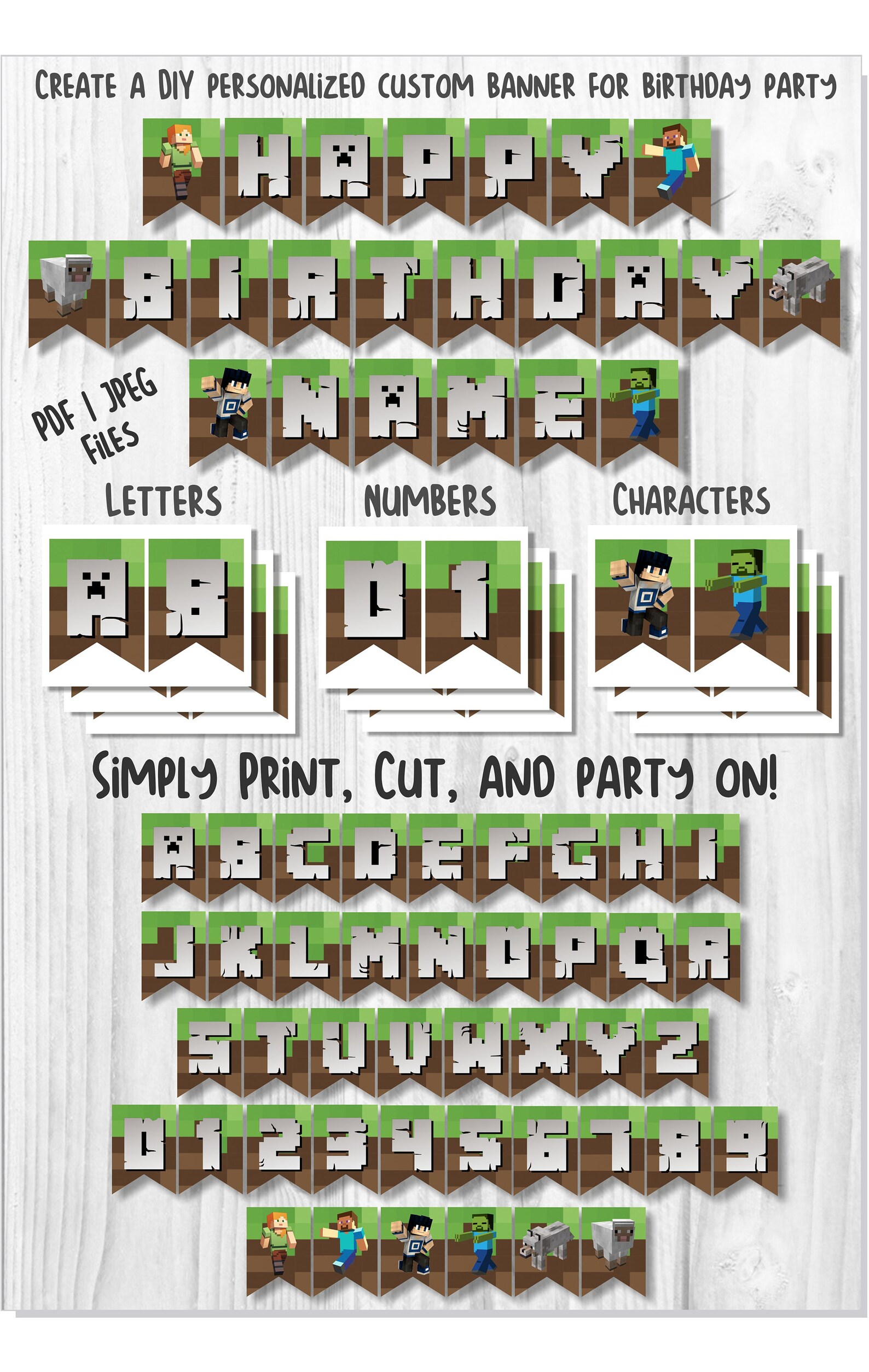 DIY Printable Banner Birthday Banner Boy Printable PDF - Etsy