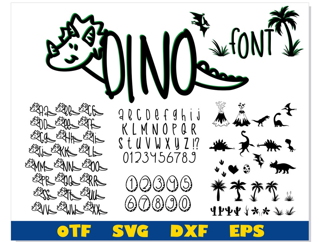 Dinosaur Font Ttf, Dinosaur Font Svg, Dinosaur Svg Cricut, Dinosaur ...