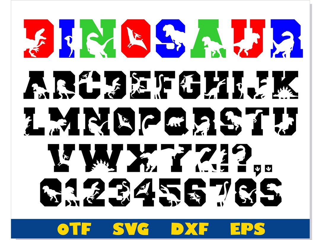 Dinosaur Font Otf, Dinosaur Font Svg, Dinosaur Letters Svg, College ...