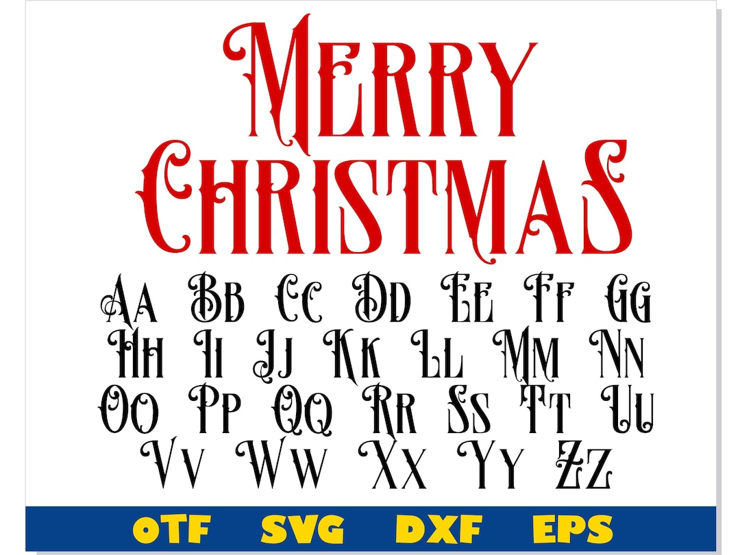 Christmas Font OTF, Christmas Font Svg Cricut, Christmas Monogram Svg ...