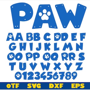 Paw Font OTF, Paw Font Svg, Dog Font Svg, Dog Letters Svg Cricut, Paw ...