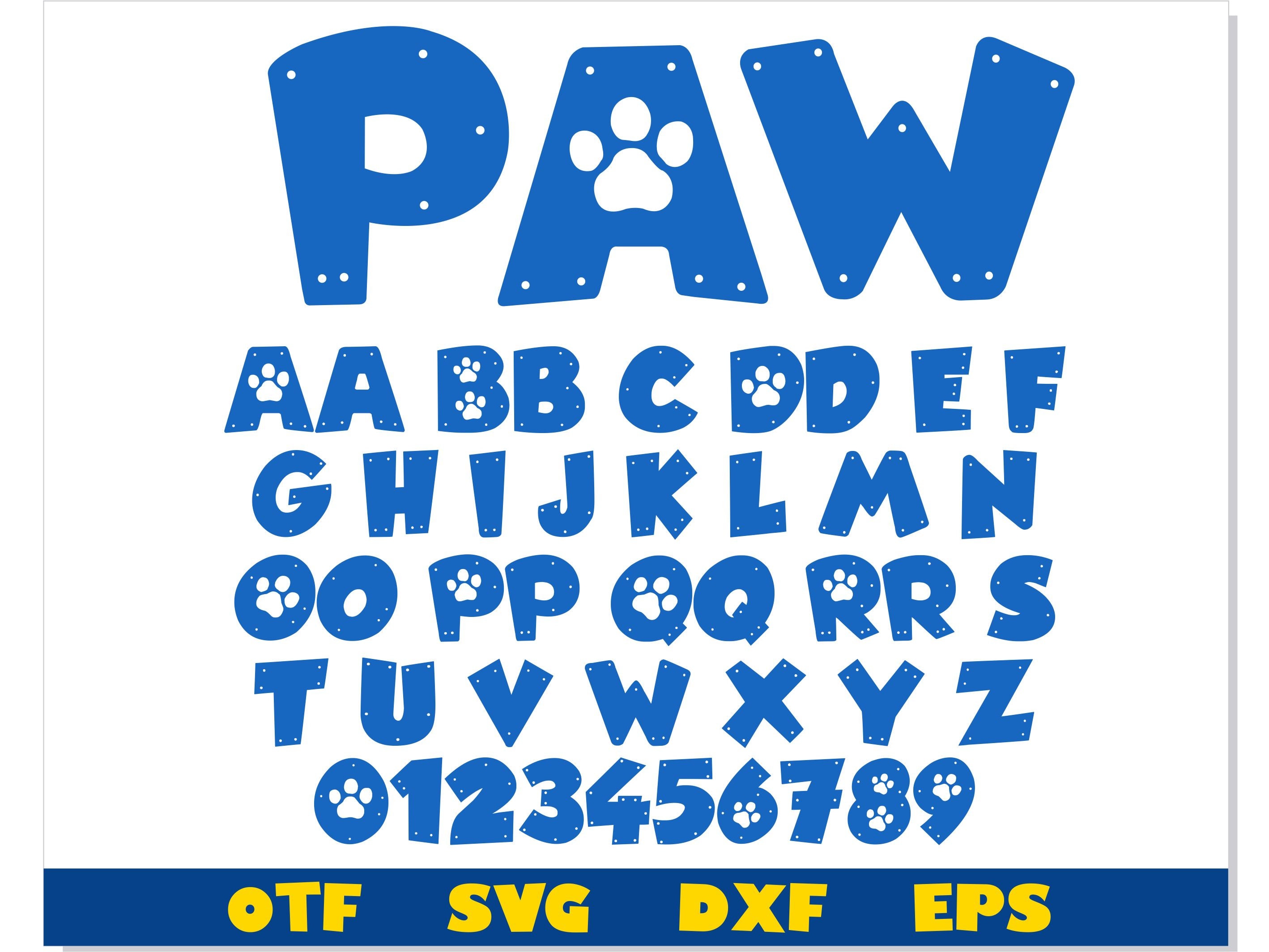 Paw Font OTF Paw Font Svg Dog Font Svg Dog Letters Svg - Etsy Canada