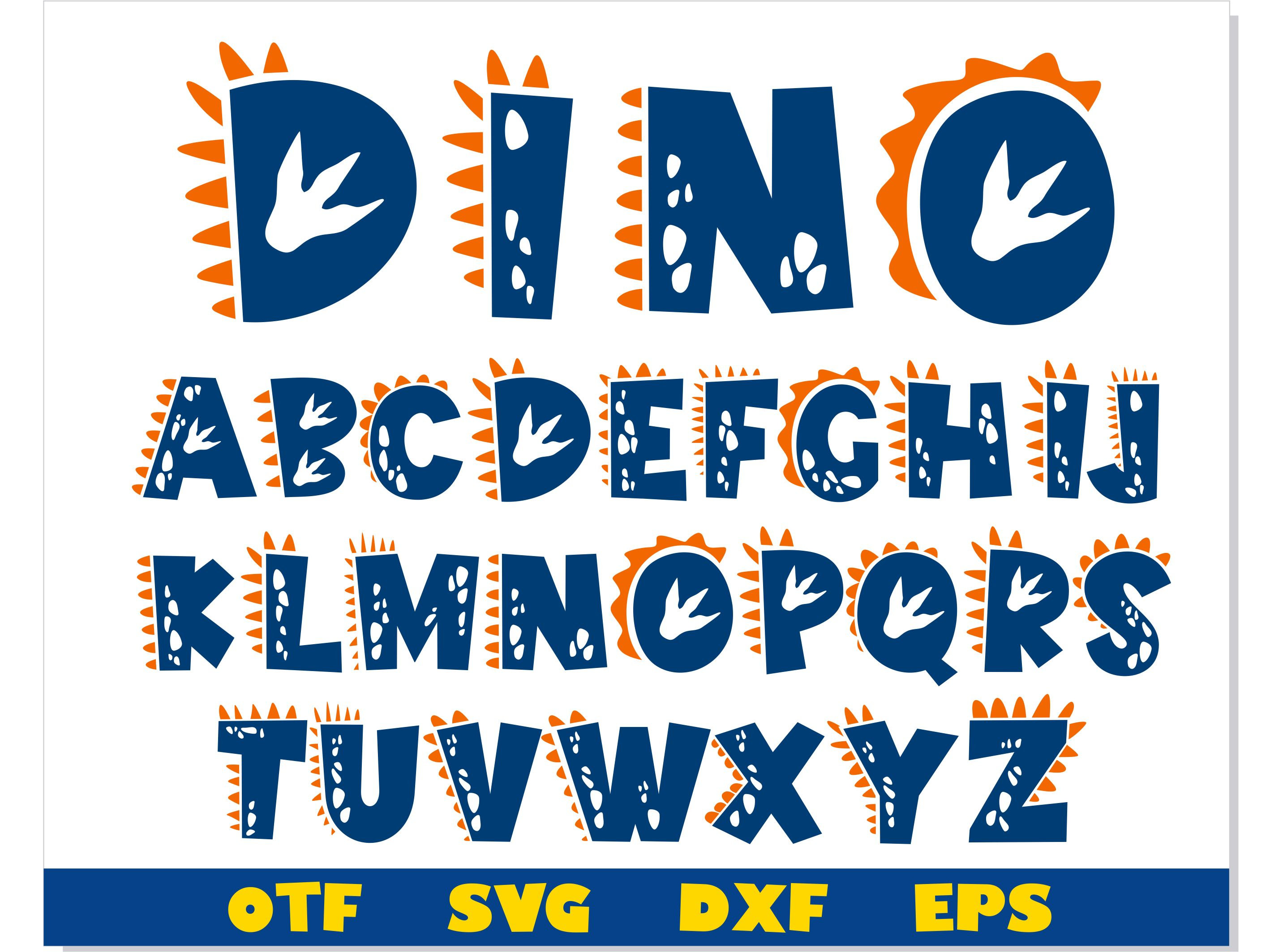 Dinosaur Bundle Dinosaur Font Svg Dinosaur Font Otf - Etsy