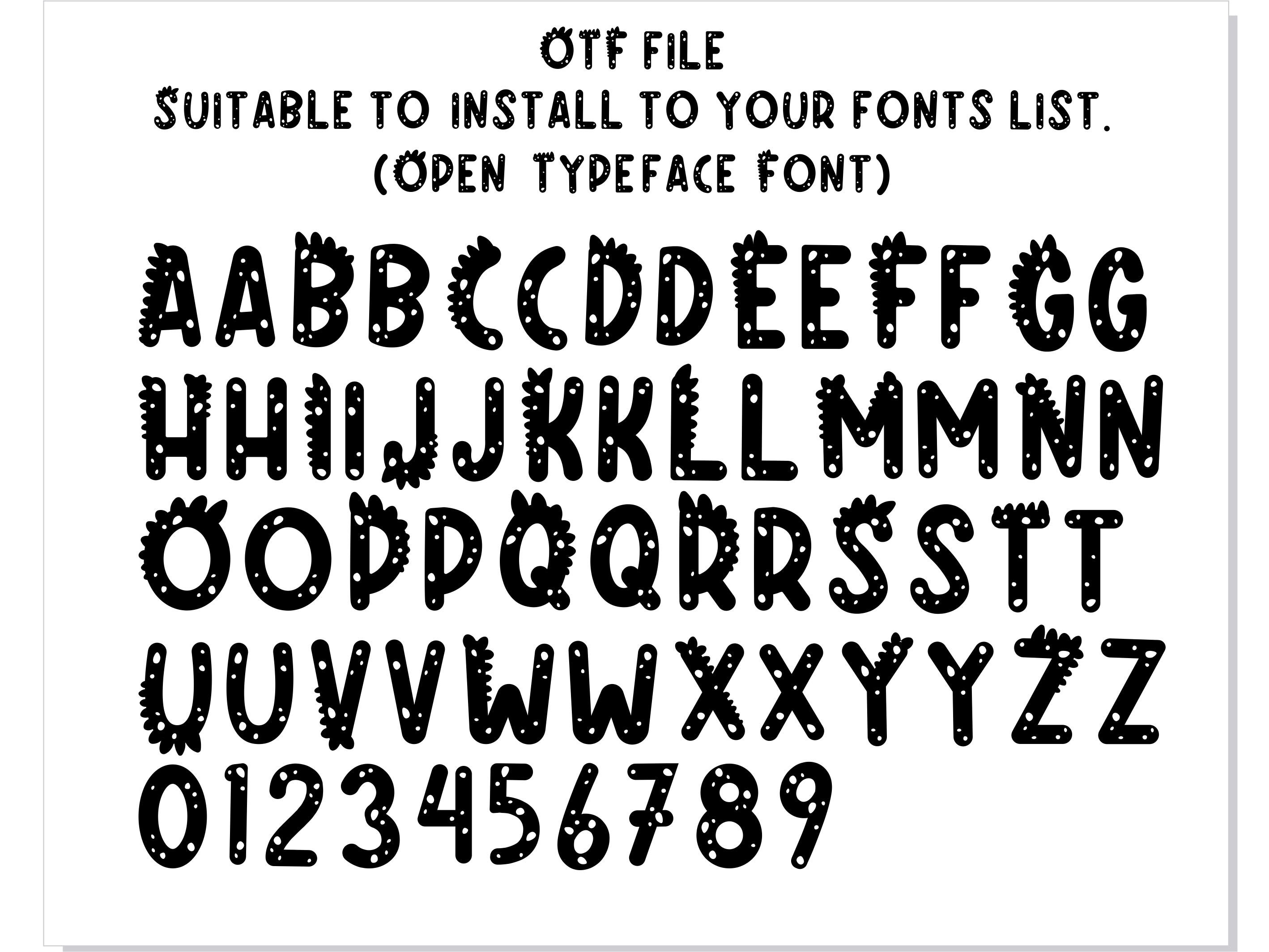 Dinosaur Font SVG Cricut Dinosaur Font Ttf Childrens Font - Etsy