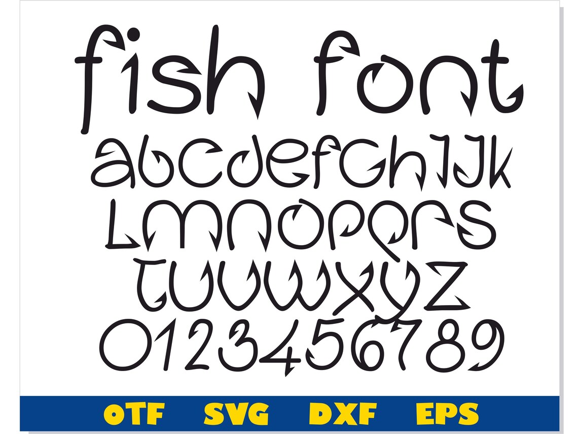 Fish Hook Fishing SVG Font Fish Hook Font Otf Fishing Font - Etsy