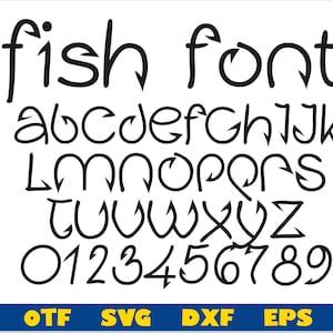 Fish Hook Fishing SVG Font, Fish Hook Font Otf, Fishing Font Svg, Fish ...