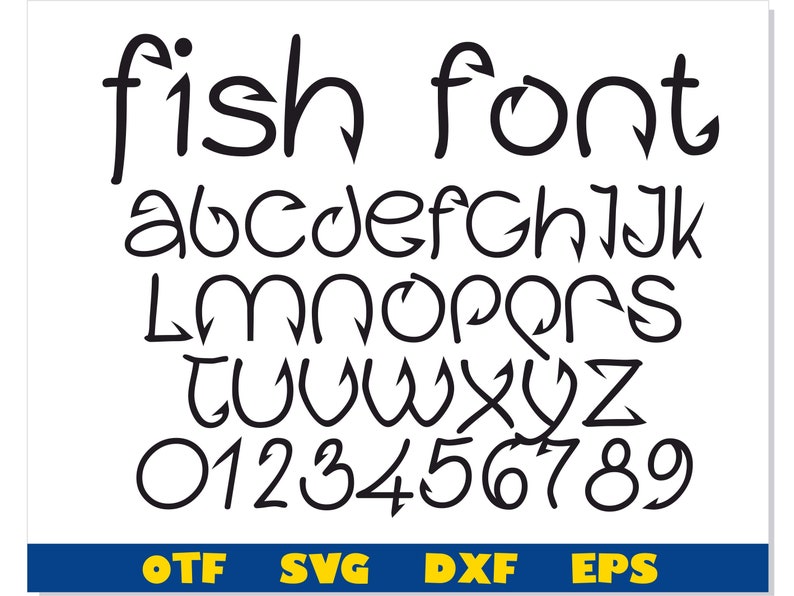 Fish Hook Fishing SVG Font Fish Hook Font Otf Fishing Font - Etsy