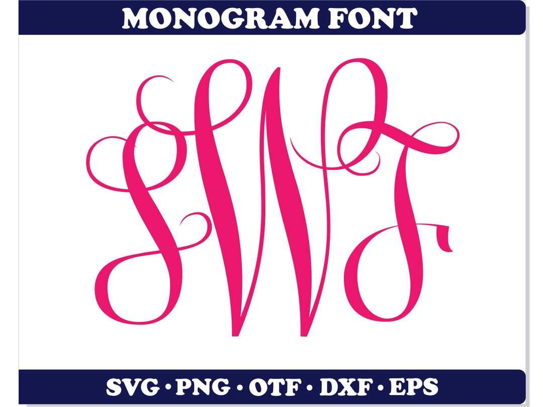 Fancy Monogram Font Svg Png Otf Dxf | Monogram Font Svg, Monogram Font ...