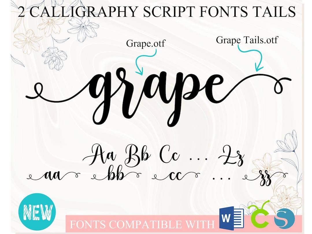 Grape Font With Tails | Romantic Fonts, Script Fonts, Beautiful Fonts ...
