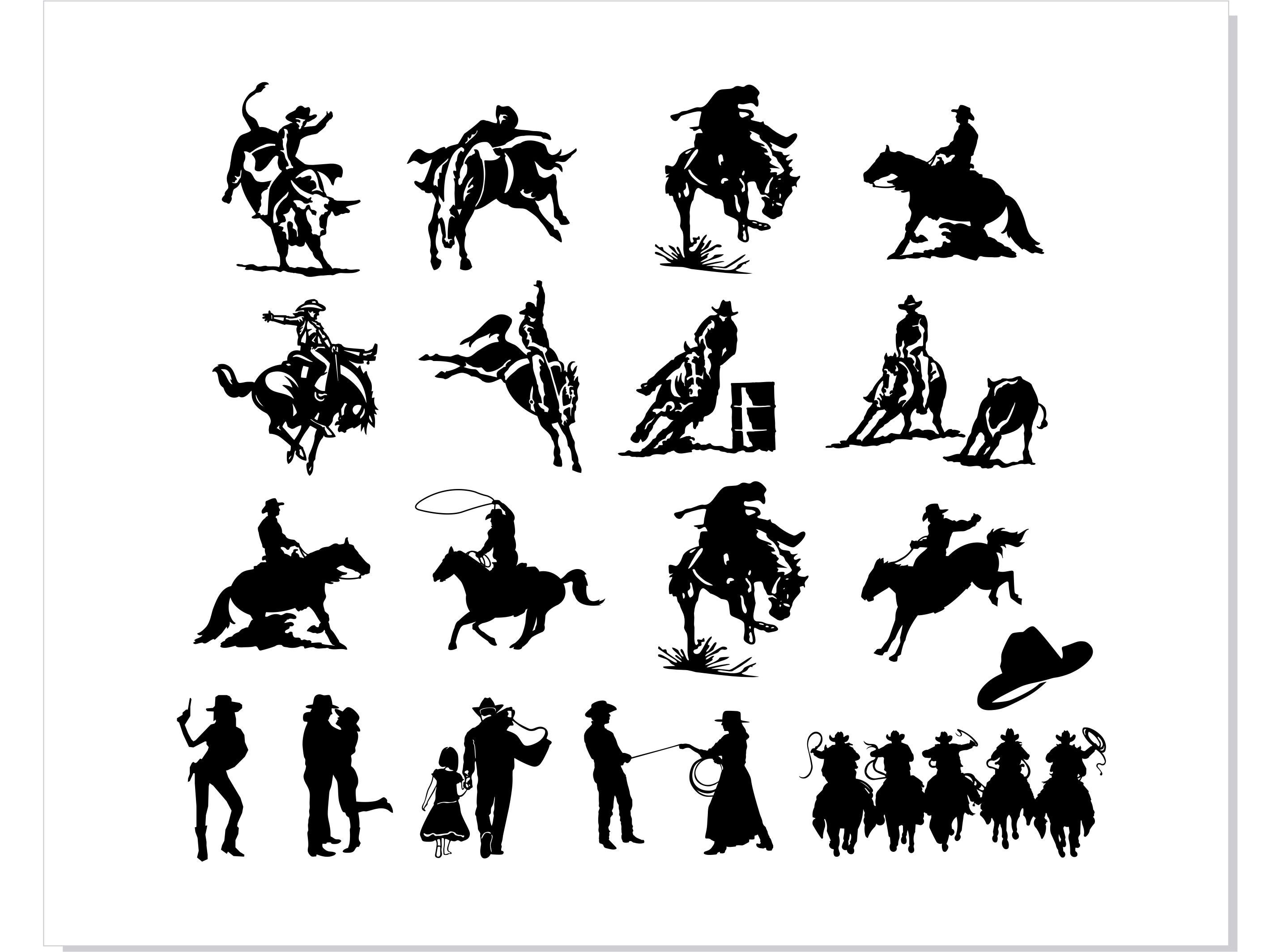 Western Cowboy Rodeo Svg Bundle Western Font Svg Cowboy Svg - Etsy