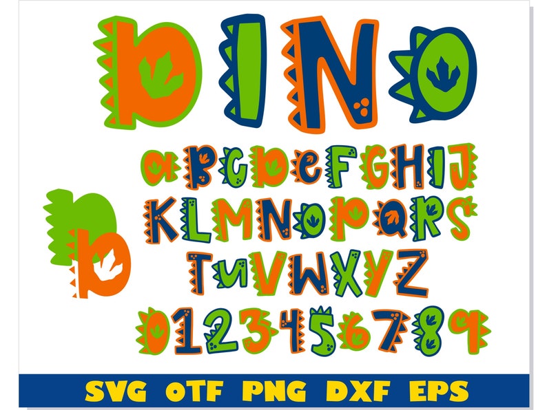 Dinosaur Bundle Dinosaur Font Svg Dinosaur Font Otf - Etsy