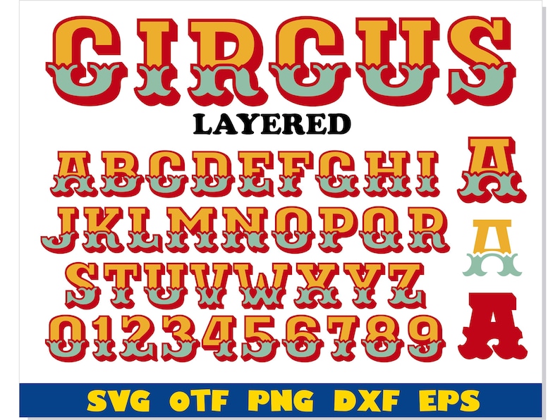 Circus Font SVG Layered Circus Font Otf Circus Fontpng - Etsy