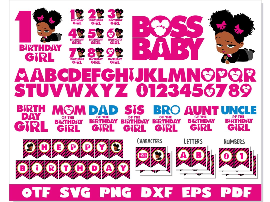 Boss Baby Girl Birthday Bundle, Boss Baby Girl Font, Boss Baby Girl Svg ...