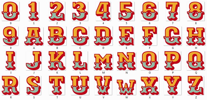 Circus Font SVG Layered Circus Font Otf Circus Fontpng - Etsy UK