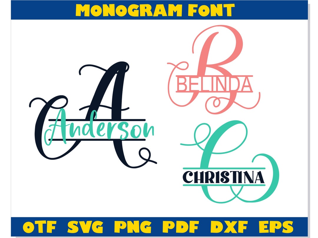 Split Monogram Font Svg Otf, Split Monogram Letters Svg Cricut, Split ...