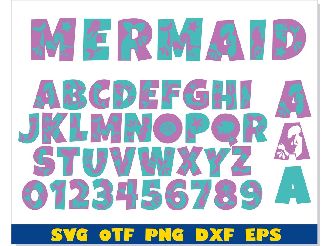 Mermaid Font SVG Layered ,mermaid Font Otf, Mermaid Font Png, Mermaid ...