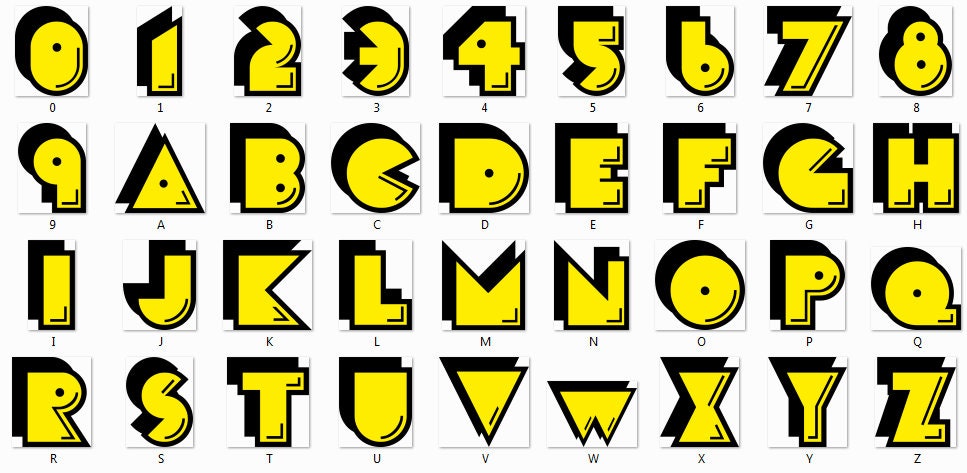 Arcade Game Font SVG Cricut Layered, Arcade Game Png, Game Font Svg ...