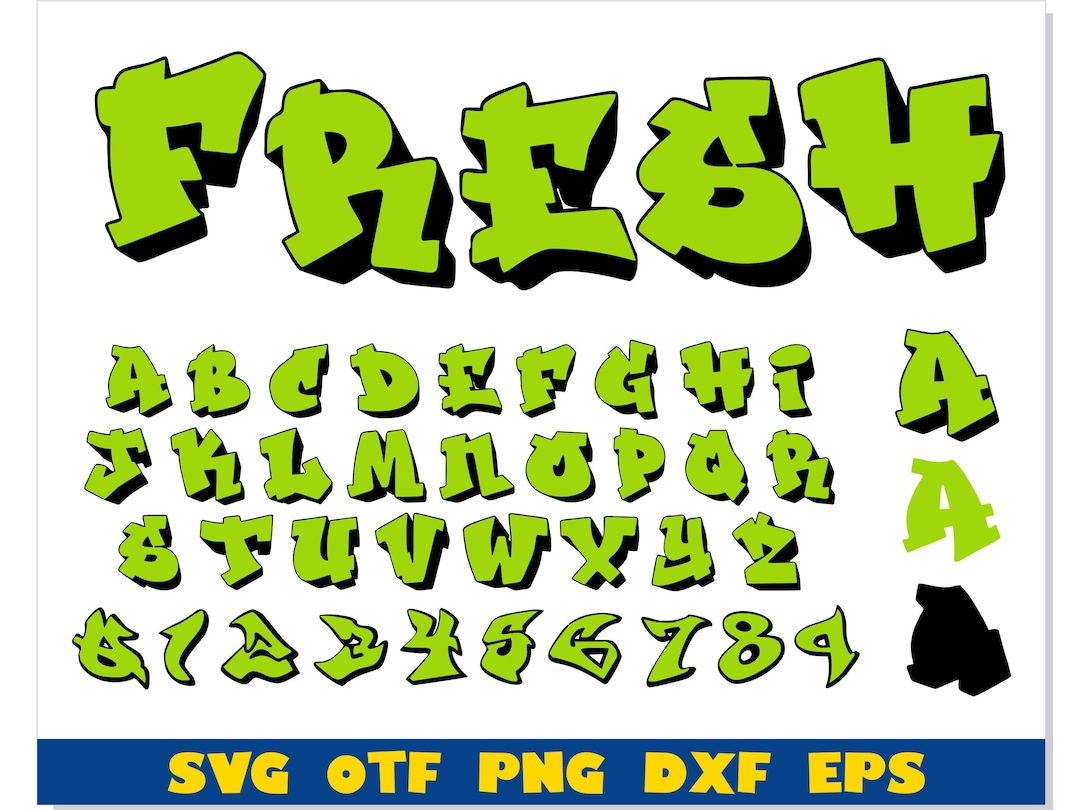 Fresh Font SVG Layered, Fresh Font Png, Graffiti Font Svg Cricut ...