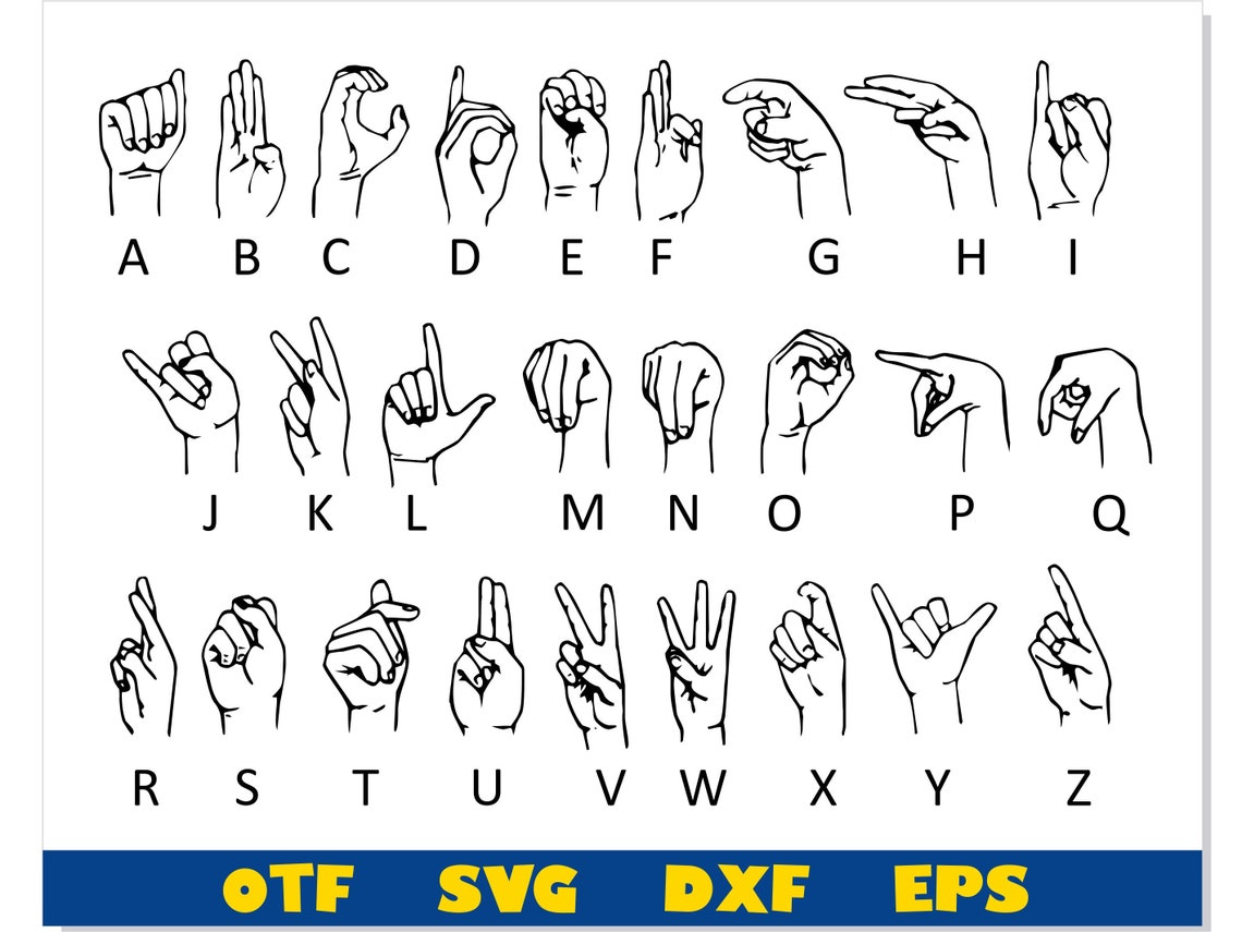 ASL American Sign Language Font OTF, ASL Svg, American Sign Language ...