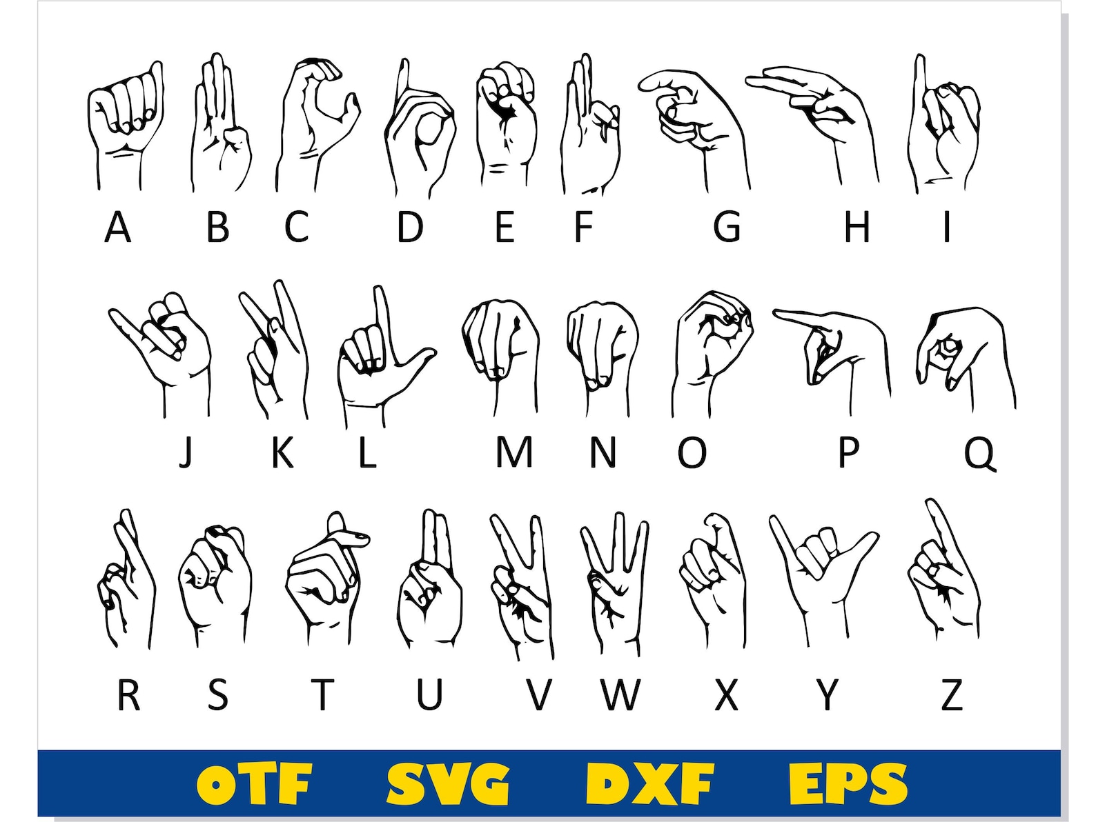 ASL American Sign Language Font OTF ASL Svg American Sign - Etsy