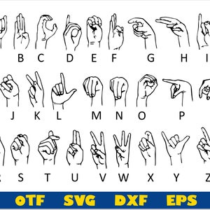 ASL American Sign Language Font OTF, ASL Svg, American Sign Language ...