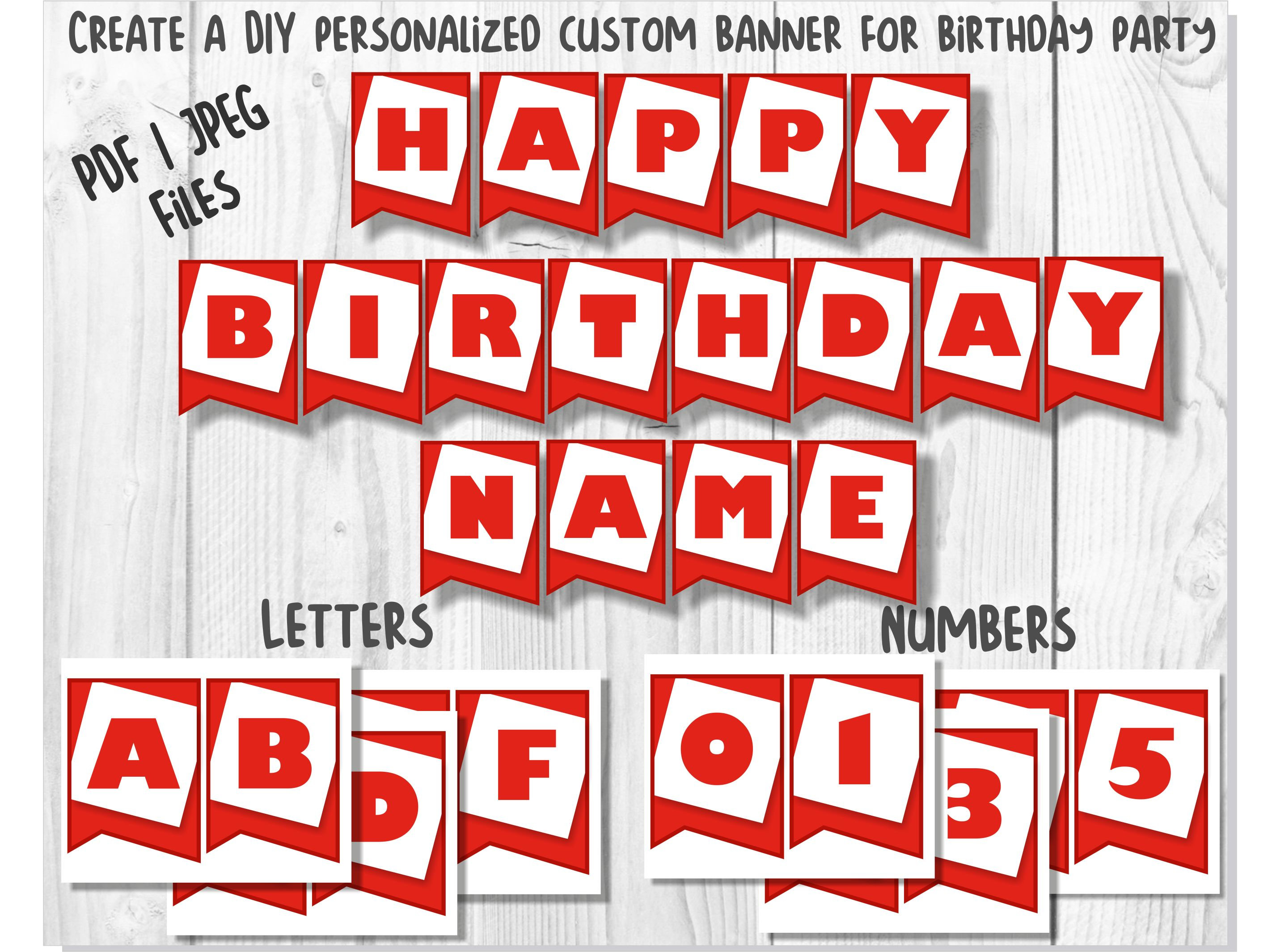 DIY Printable Banner Printable PDF Banner Printable Alphabet - Etsy