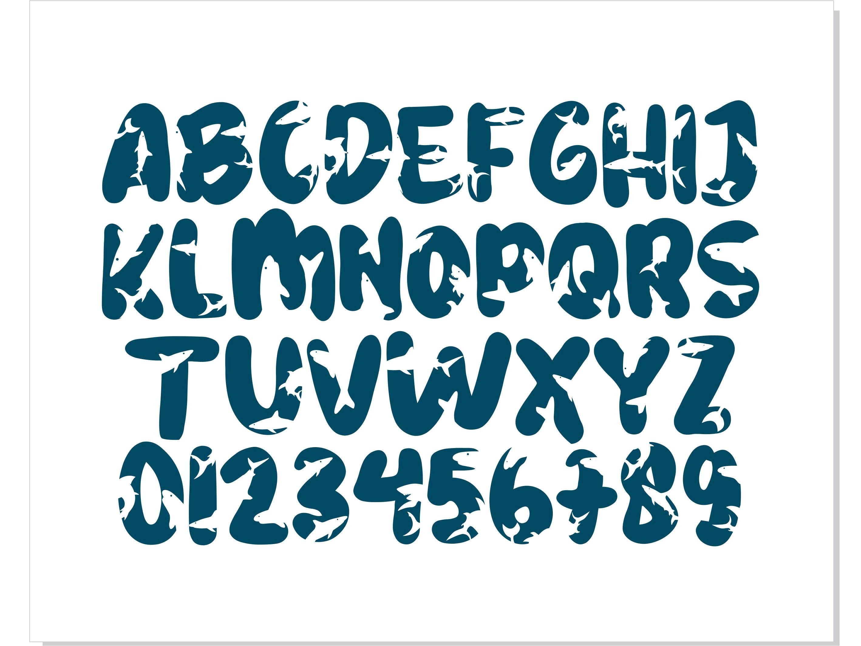 Shark Bundle Shark Font Ott Shark Font Svg Cricut Shark - Etsy