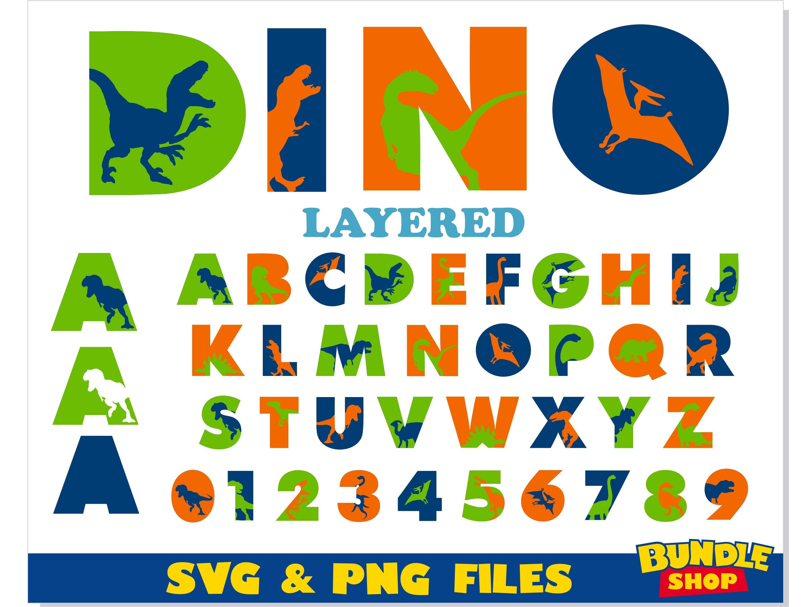 Dinosaur Bundle Dinosaur Font Svg Dinosaur Font Otf - Etsy