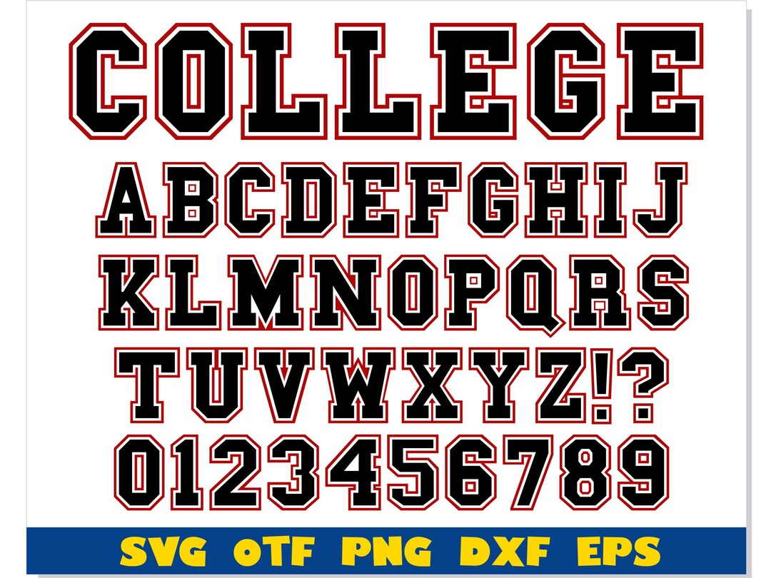 College Font Svg, College Font Otf, College Font Png, College Letters ...