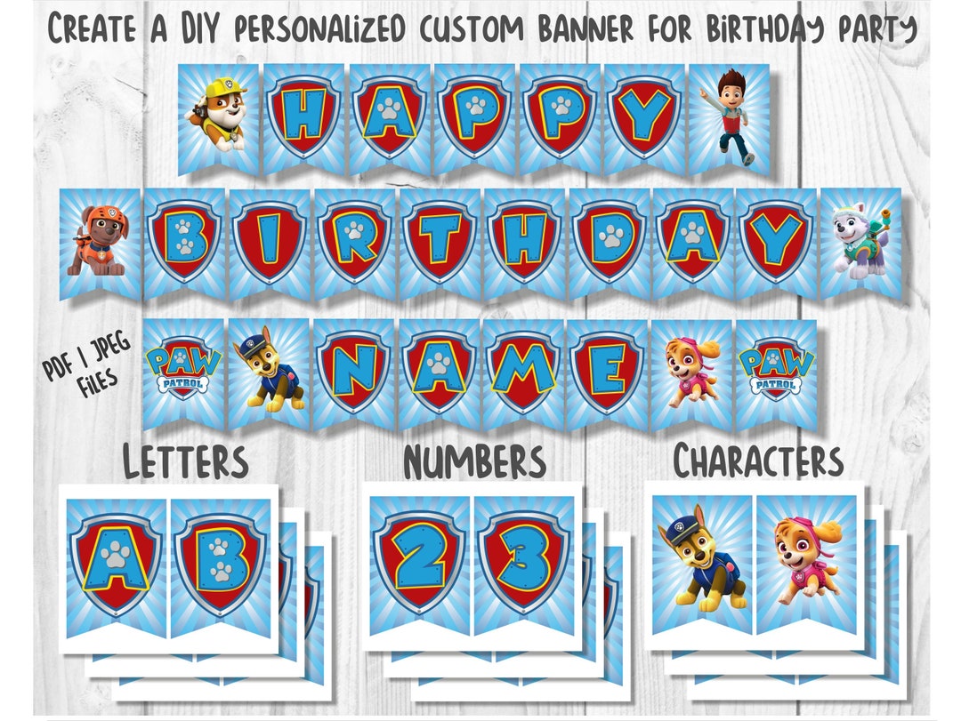 Printable PDF Banner, DIY Printable Banner, Birthday Banner Printable ...