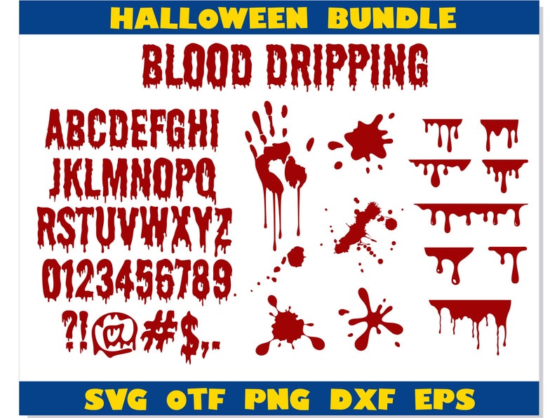 Blood Bundle Blood Font Blood Dripping Svg Halloween Font - Etsy