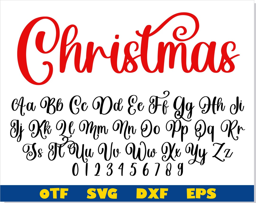 Christmas Font OTF, Christmas Font Svg Cricut, Christmas Letters Svg ...