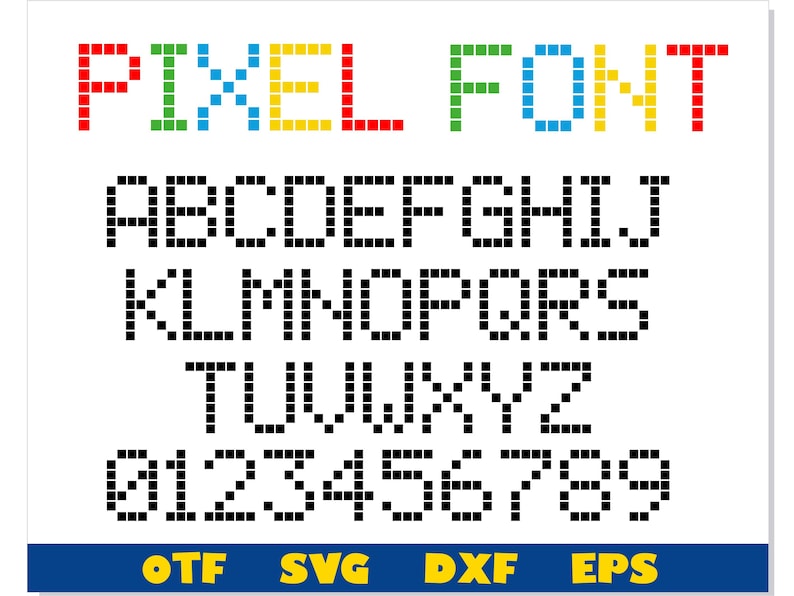 Pixel Font Svg Pixel Font Ttf Scoreboard Font Arcade Game - Etsy