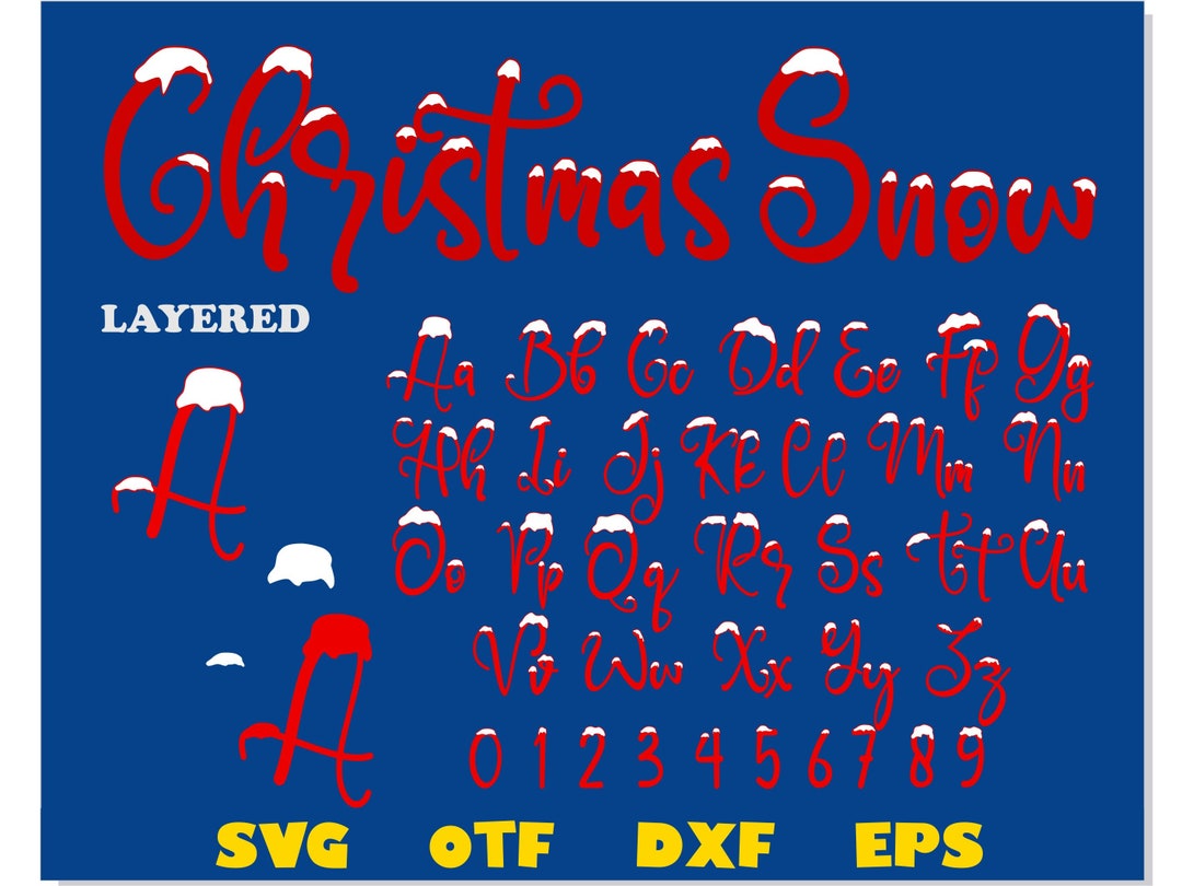 Christmas Snow Font SVG Layered | Christmas Svg Font Cricut, Snow Font ...