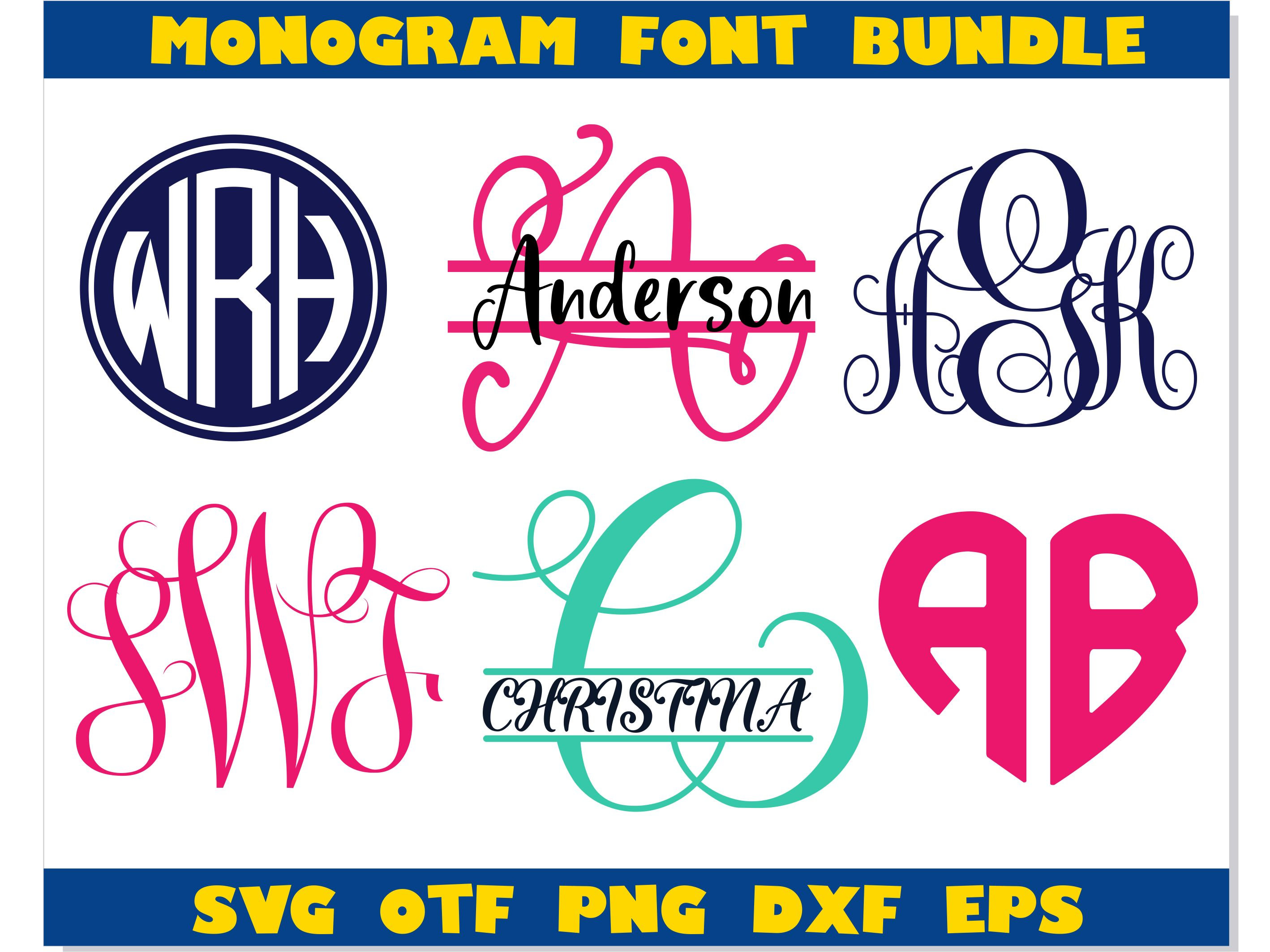 Monogram SVG Bundle TTF 6 Monogram Font Alphabets Svg / - Etsy