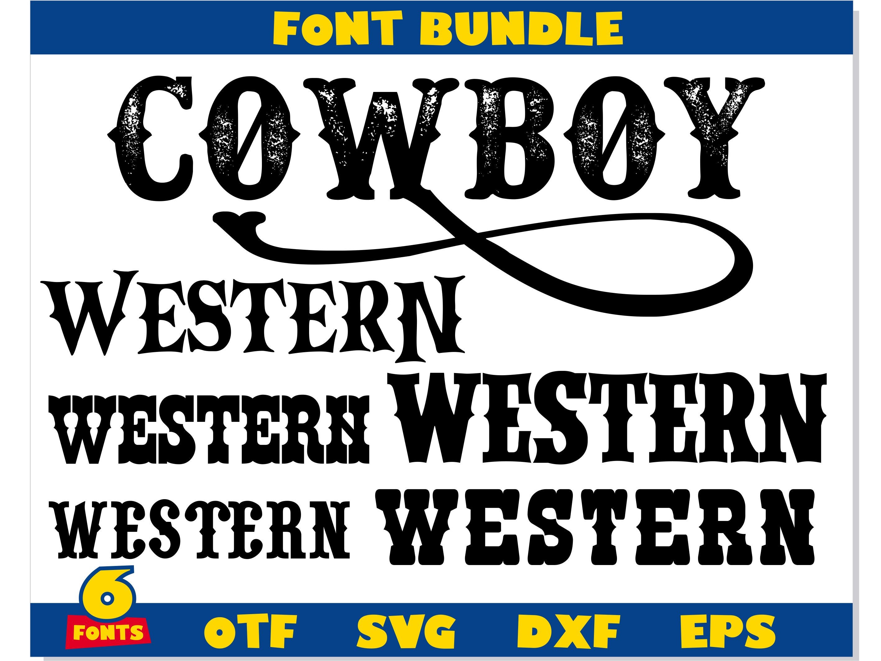 Western Font Bundle Cowboy Font Rodeo Svg Western Font - Etsy