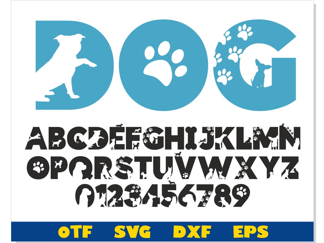 Dog Font Svg Cricut Dog Font Otf Dog Font Png Paw Font Svg - Etsy