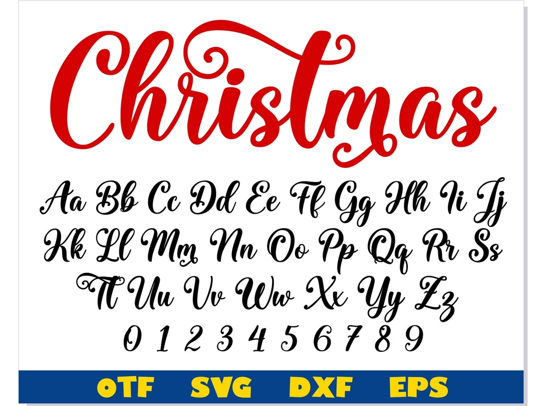 Christmas Font OTF Christmas Font Svg Cricut Cursive Font - Etsy