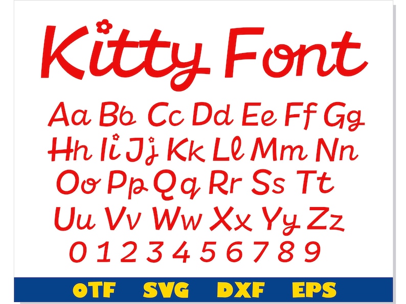 Kitty Font TTF, Kitty Font Svg, Kitty Letters SVG File for Cricut ...