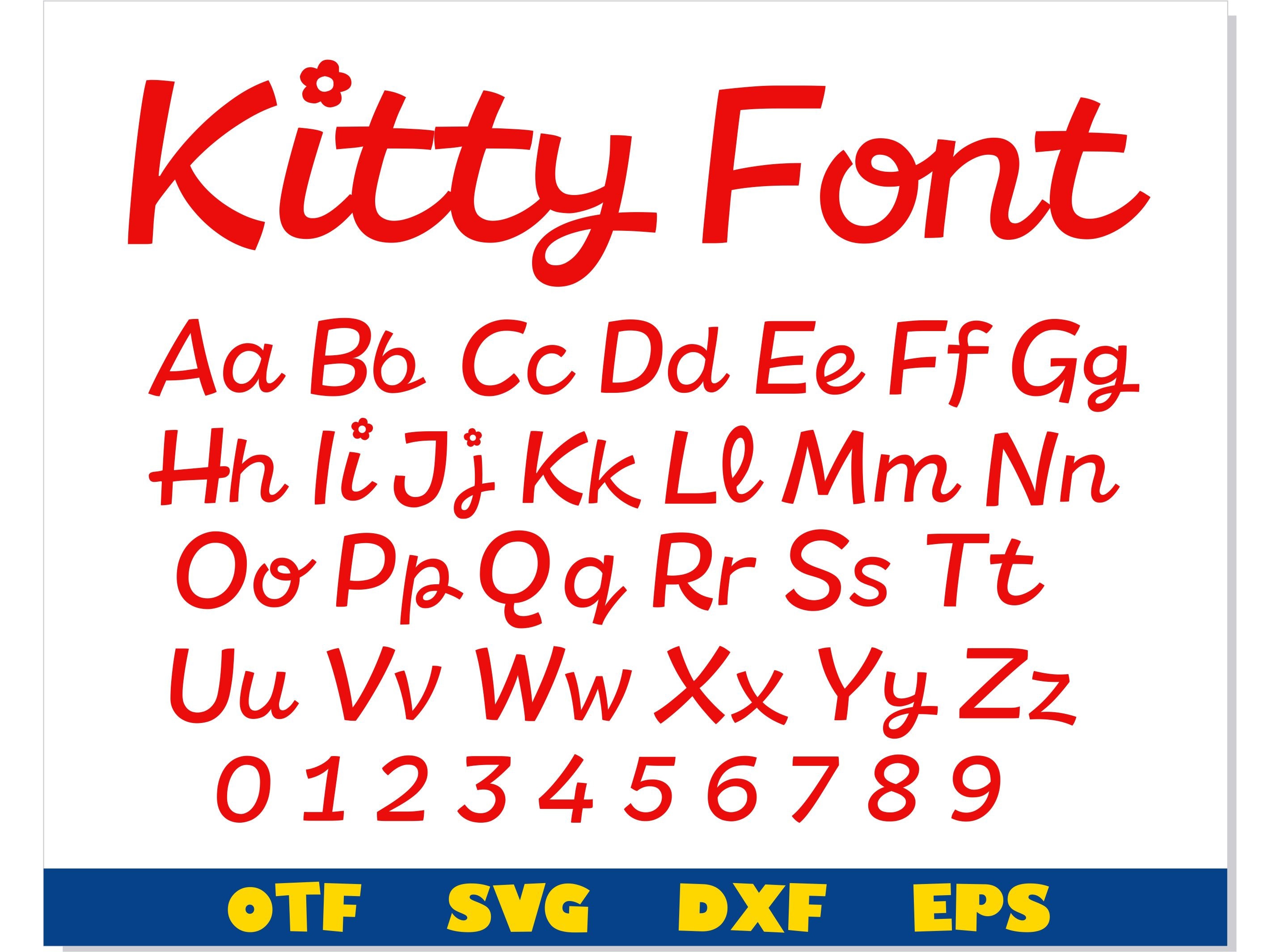 Kitty fuente TTF, Kitty Font svg, Kitty letras SVG archivo para cricut ...