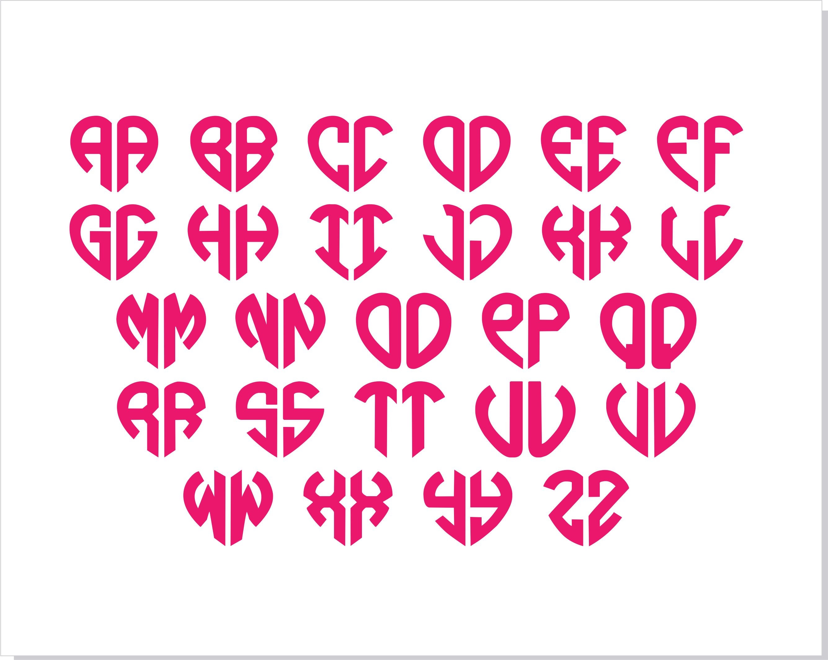 Monogram SVG Bundle TTF 6 Monogram Font Alphabets Svg / - Etsy