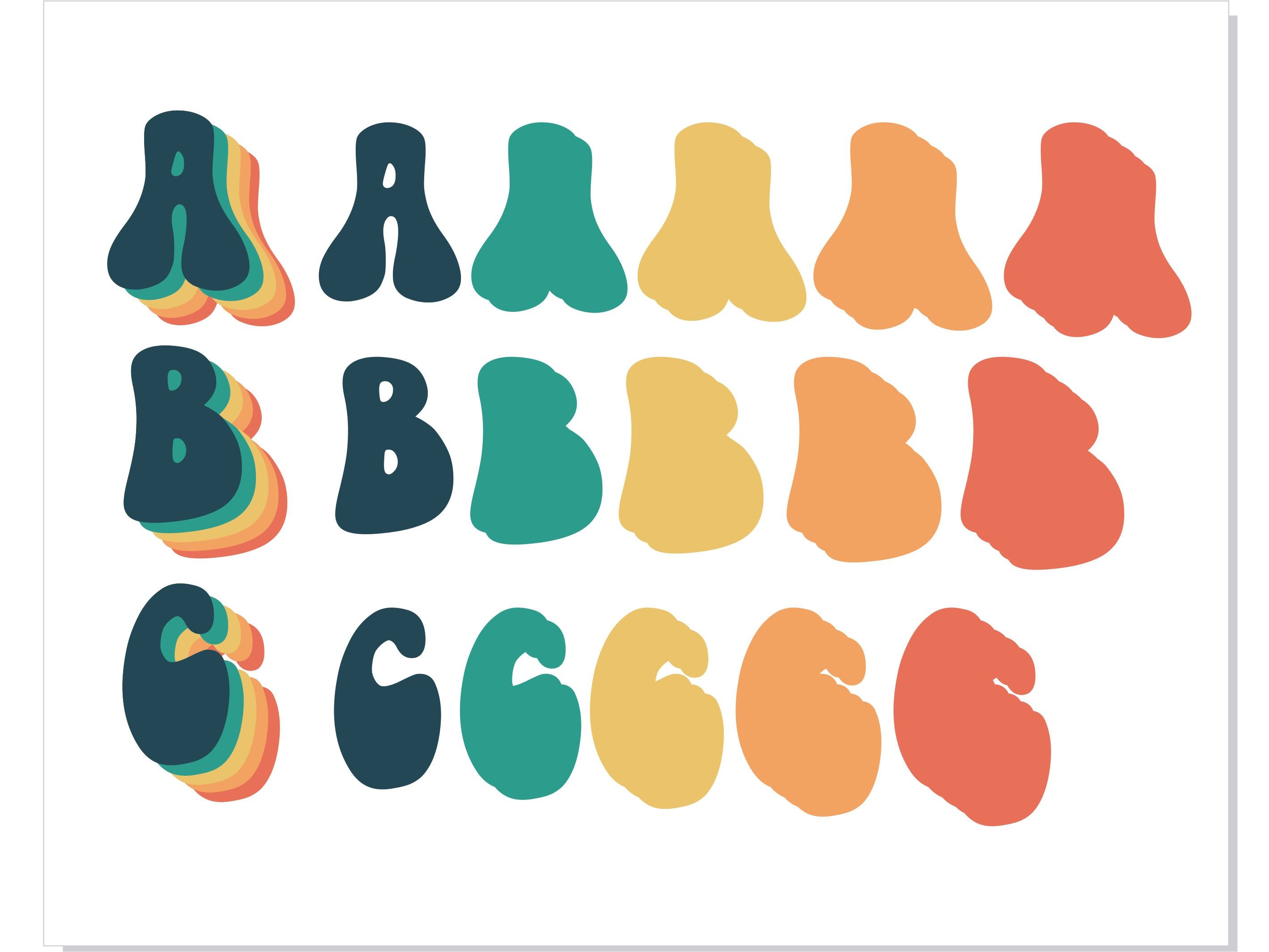 Retro Font SVG Layered Hippie Font Svg Groovy Font 70s 80s - Etsy Israel