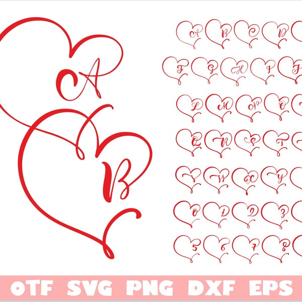 Heart Font Svg - Etsy