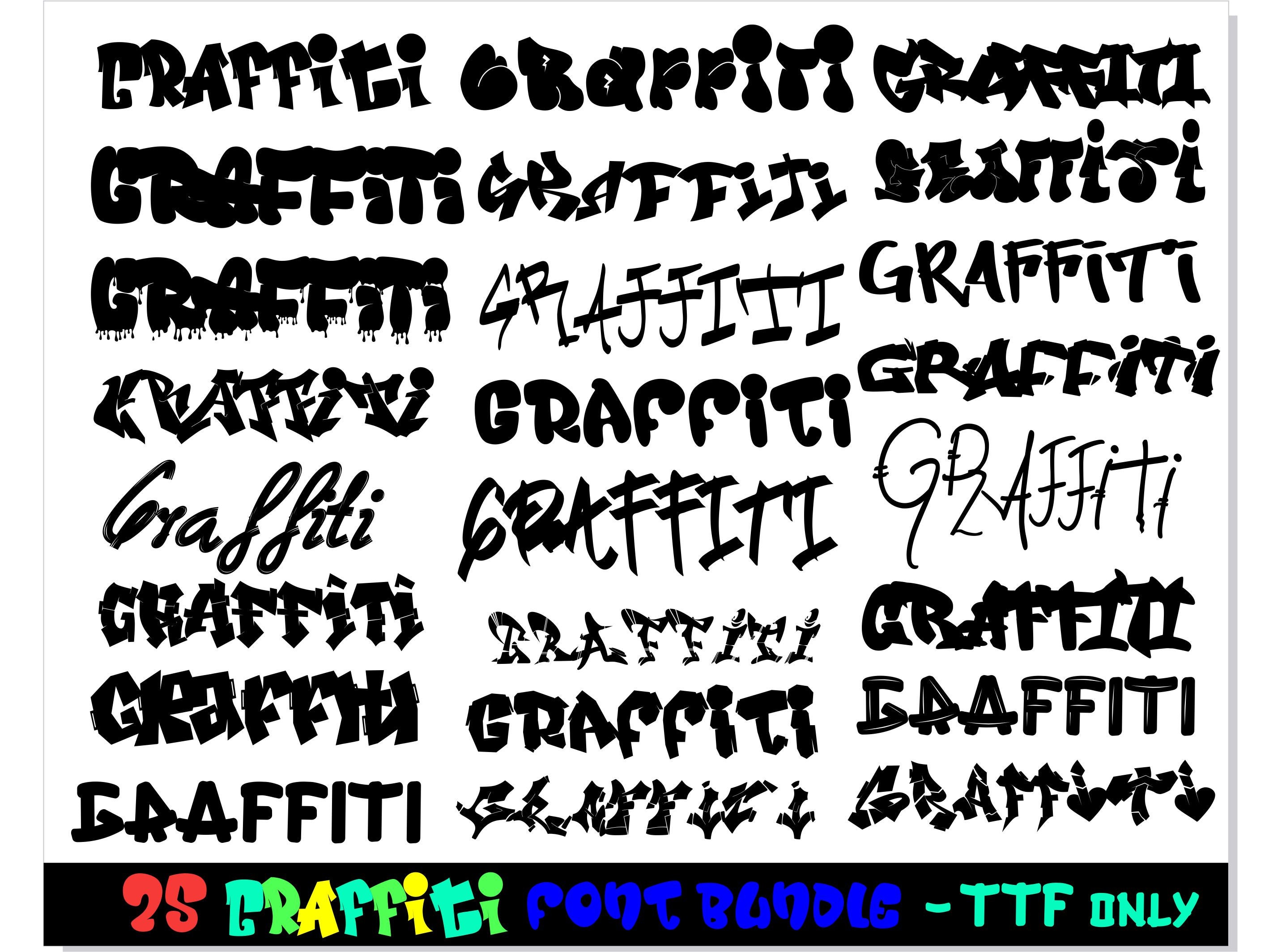 25 Graffiti Fonts TTF Graffiti Font Bundle Graffiti - Etsy 25 Graffiti Fonts TTF Graffiti Font Bundle Graffiti - Etsy